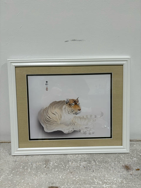 Tiger Ohara Koson in White Frame – Invio Fine Furniture Consignment
