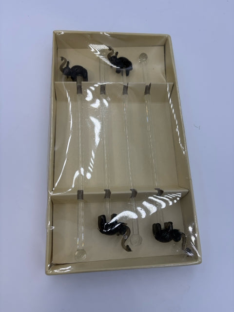 Set Of 4 Glass Elephant Swizzle Sticks – Invio Fine Furniture Consignment