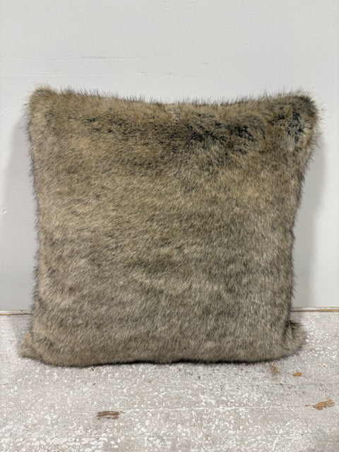 Eddie Bauer Faux Fur And Black And White Checkered Pillow – Invio Fine ...