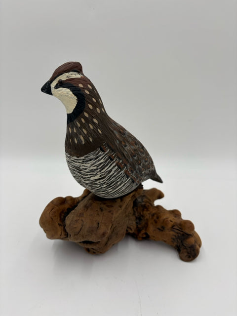 Quail Statue On Wooden Base – Invio Fine Furniture Consignment