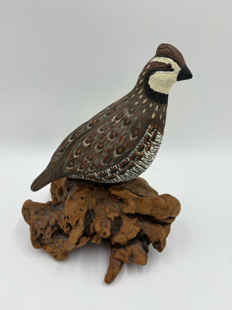 Quail Statue On Wooden Base – Invio Fine Furniture Consignment