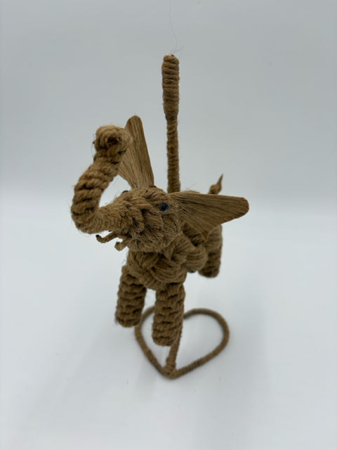 Woven Elephant On Stand – Invio Fine Furniture Consignment
