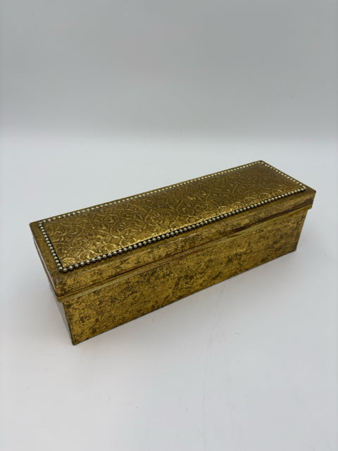 Gold Rectangular Decorative Box – Invio Fine Furniture Consignment