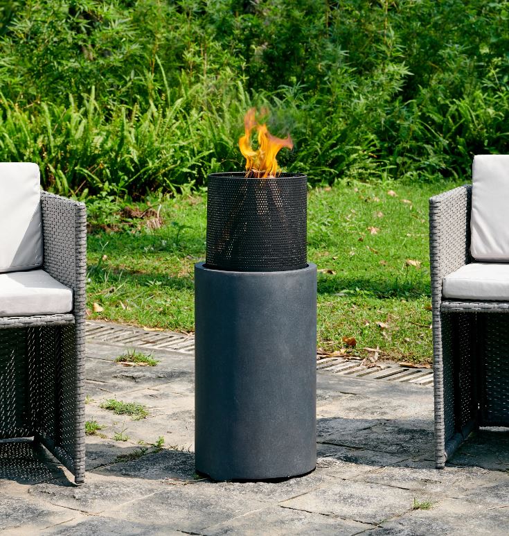 *NEW* 30" Wood Burning Faux Stone Fire Column – Invio Fine Furniture ...