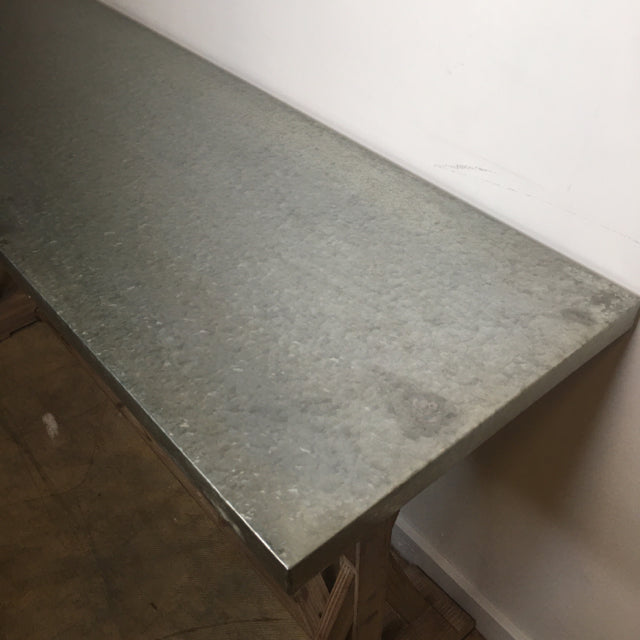 *NEW* Wood Console with Galvanized Top – Invio Fine Furniture Consignment